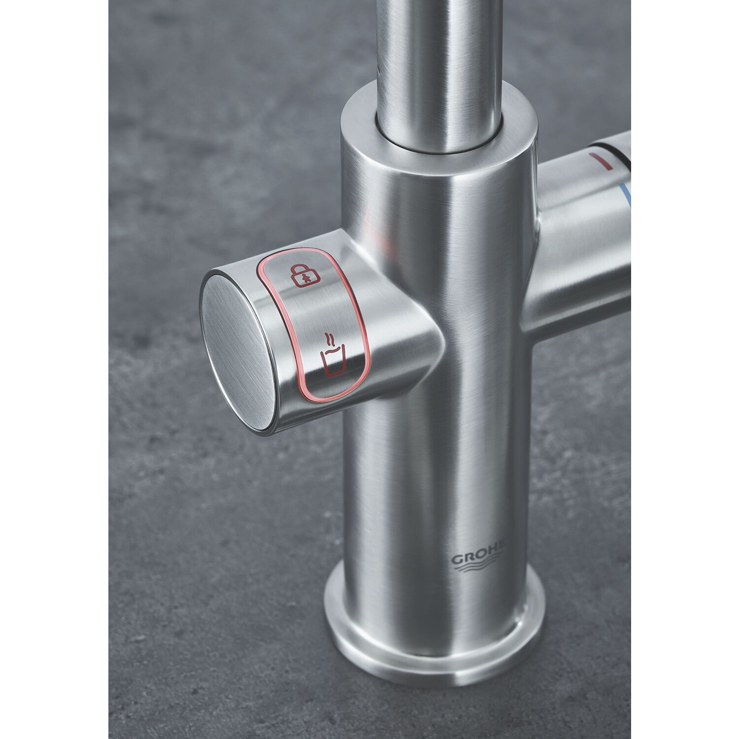 Grohe Red Duo virtuvinis maišytuvas su 7l boileriu,supersteel - Plyteles123
